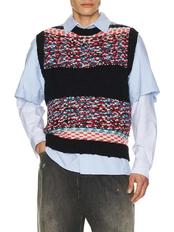 Andersson Bell Nordic Crew Neck Vest - Black