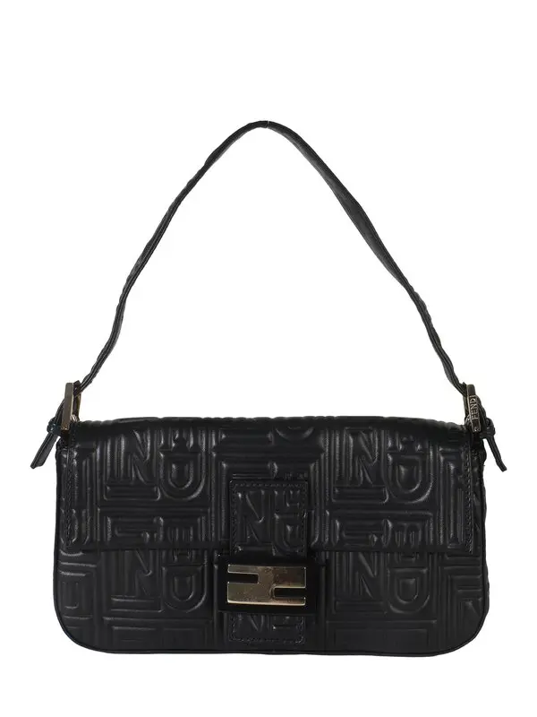 Fendi Embossed Nappa 1997 Re-edition Baguette - Black