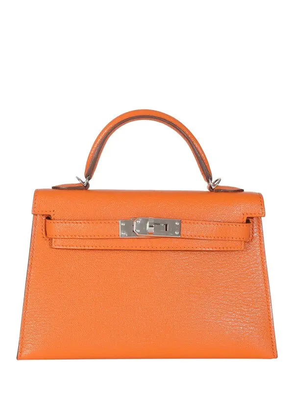 Hermès Feu Terre Battue Verso Mysore Chevre Sellier Kelly 20 Ii Phw - Orange