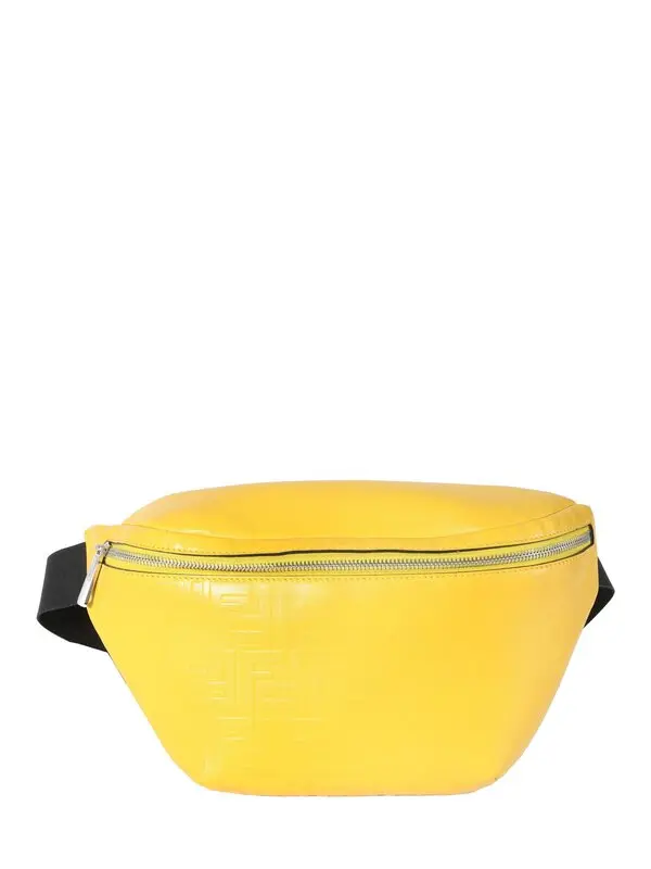 Fendi Calfskin Ff 1974 Embossed Belt Bag - Yellow