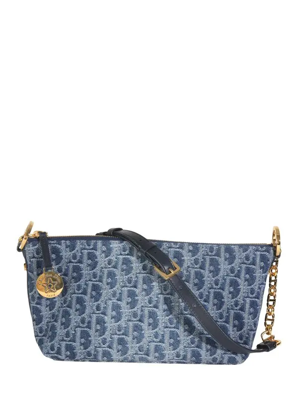 Dior Denim Oblique Diorstar Hobo Bag - Blue