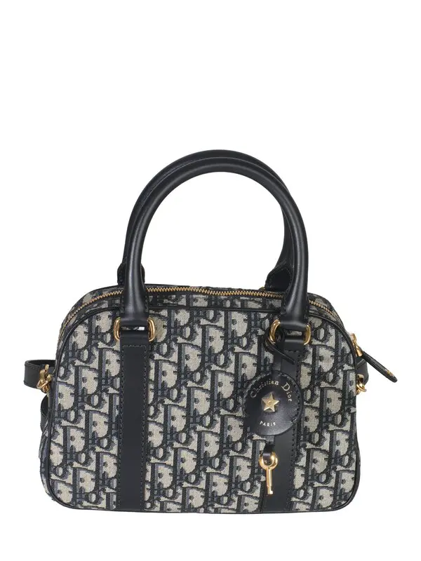 Dior Navy Oblique Canvas D-vibe Bowling Bag - Blue
