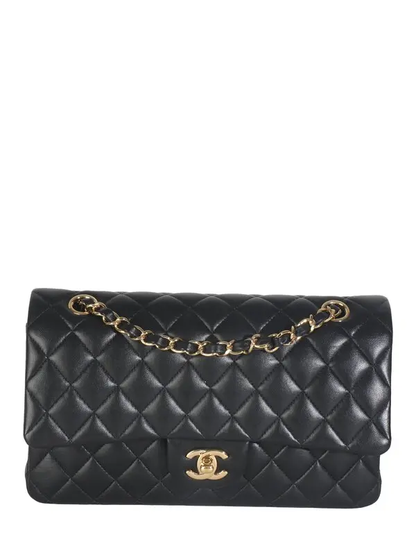 Chanel Quilted Lambskin Classic Double Flap Bag - Black