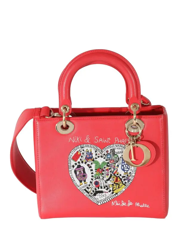 Dior Supple Calfskin Niki De Saint Phalle Lady - Red