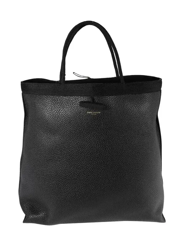 Saint Laurent Grained Leather Passamaneria Patti Tote - Black