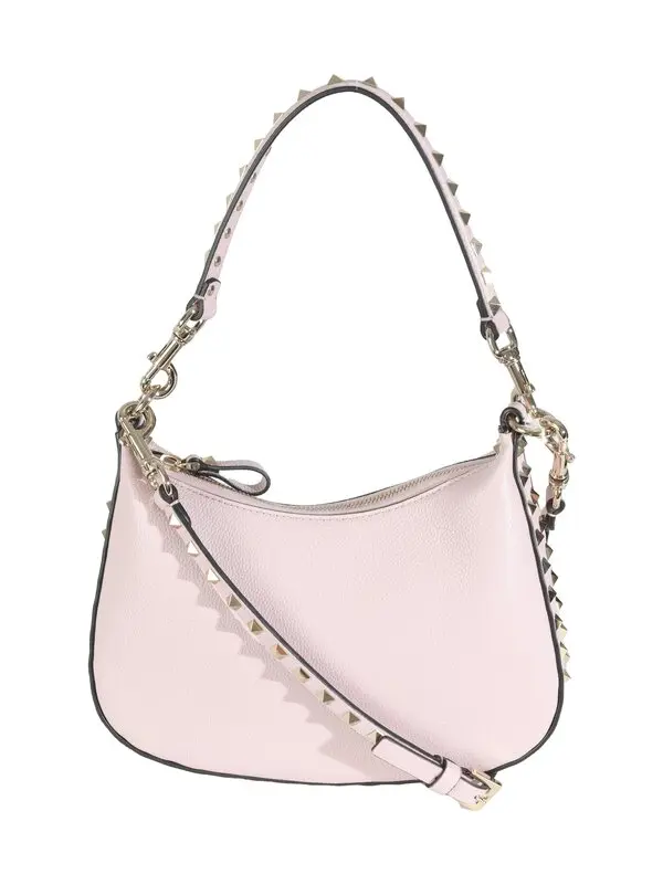 Valentino Garavani Grained Calfskin Rockstud Hobo Bag - Pink