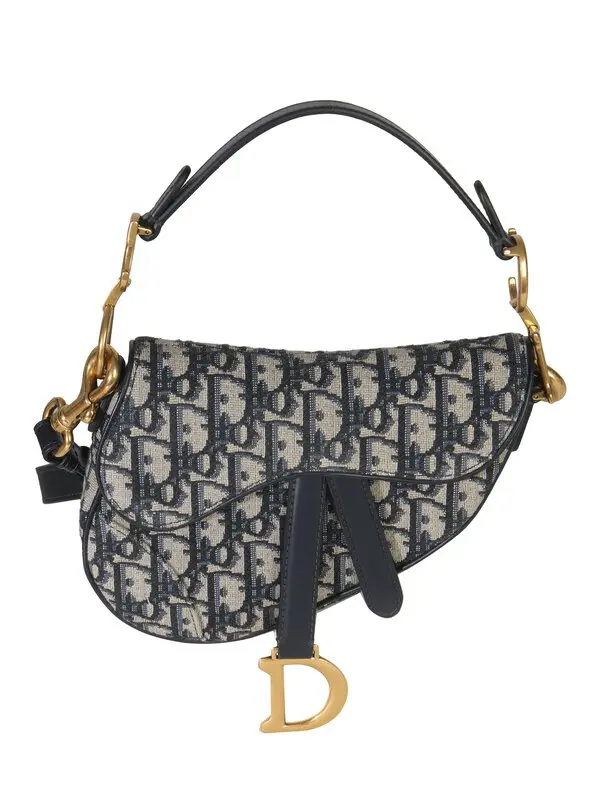 Dior Oblique Canvas Saddle Bag - Blue