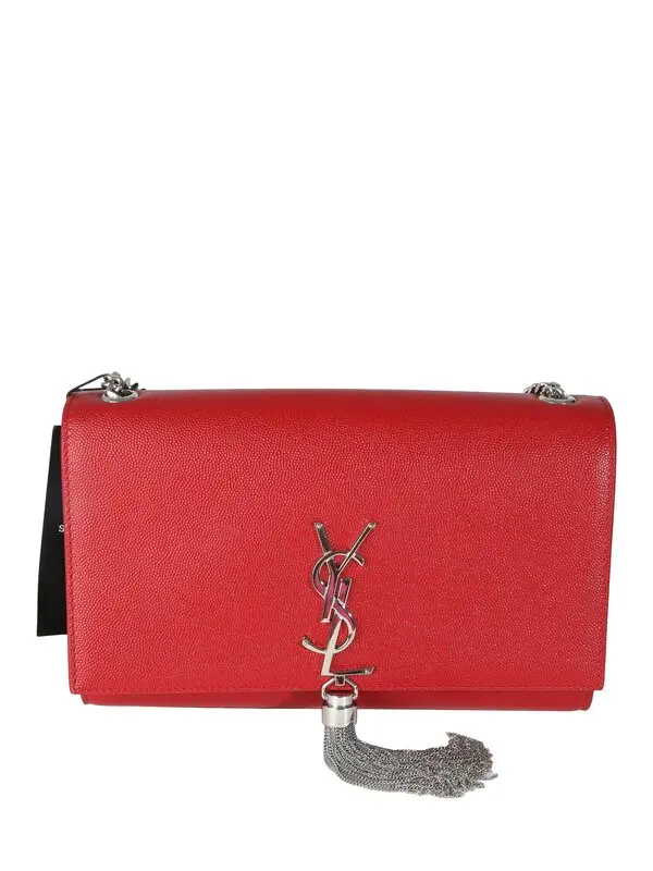 Saint Laurent Grain De Poudre Kate Tassel Satchel - Red
