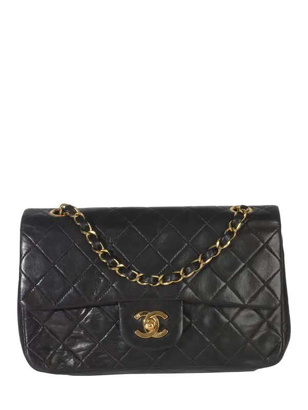 Chanel Vintage Quilted Double Flap Bag - Black