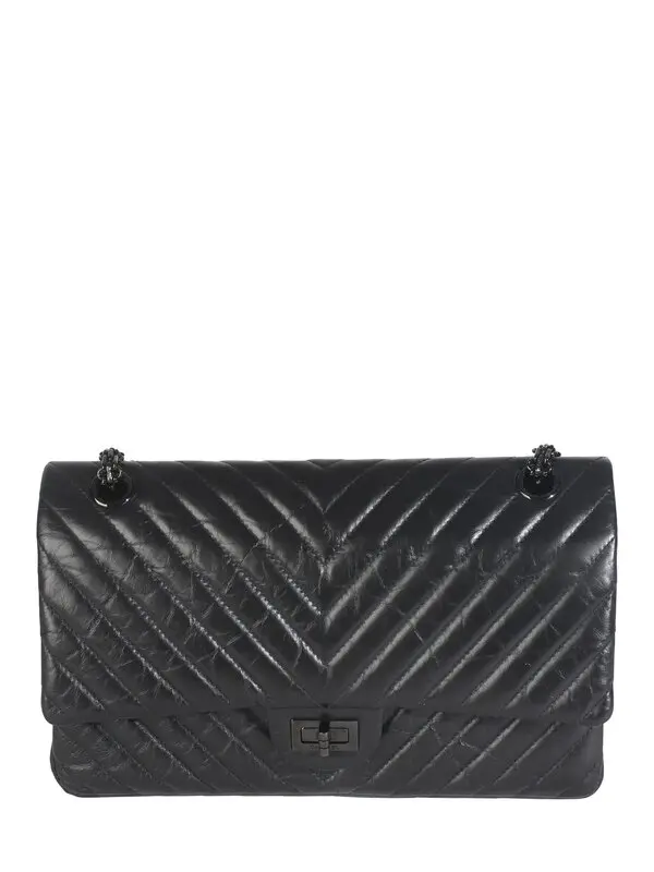 Chanel Aged Calfskin Chevron 2.55 So Reissue 226 Flap Bag - Black