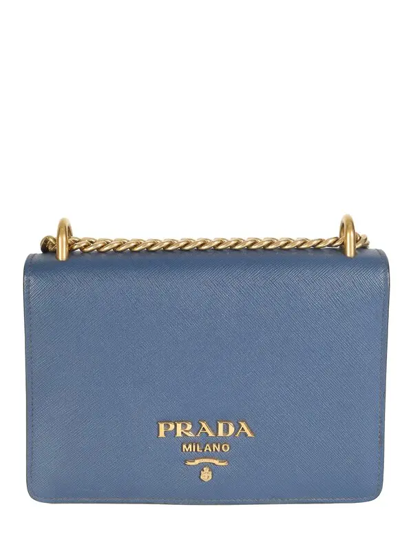 Prada Saffiano Lux Chain Bag - Blue