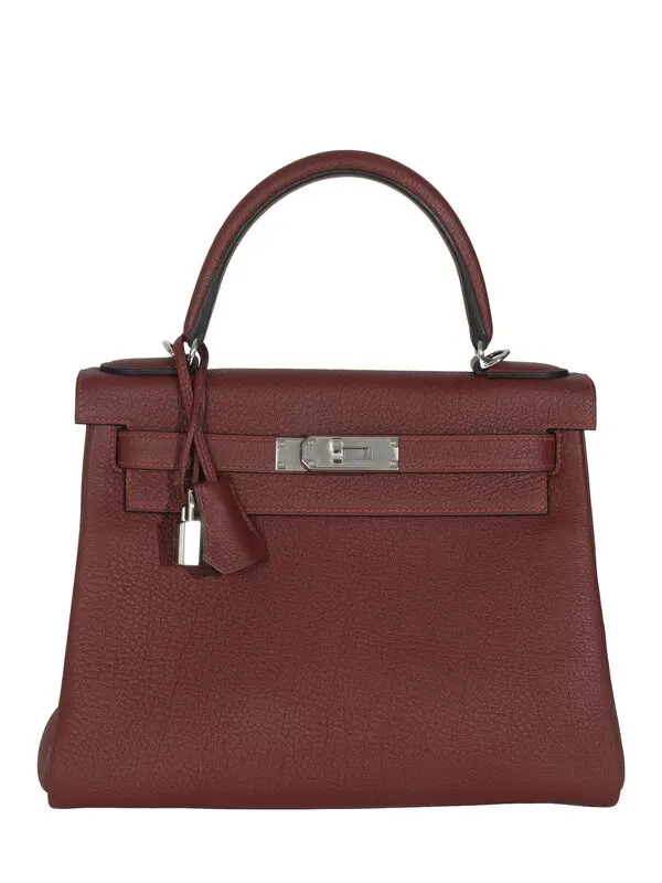 Hermès Rouge H Togo Retourne Kelly 28 Phw - Red