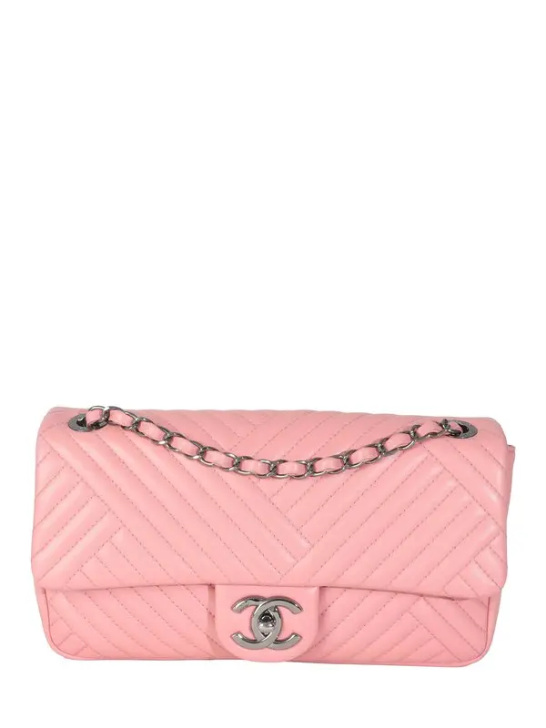 Chanel Lambskin Cc Crossing Flap Bag - Pink