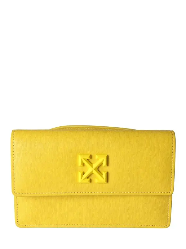 Off-White Saffiano Leather Jitney 0.8 Tonal Arrow Belt Bag - Yellow