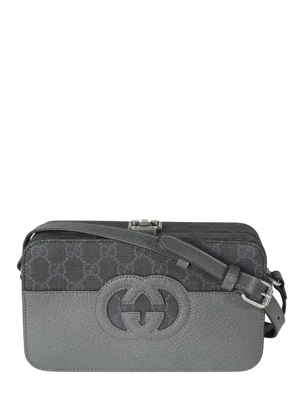 Gucci Gg Supreme Interlocking G Messenger - Gray