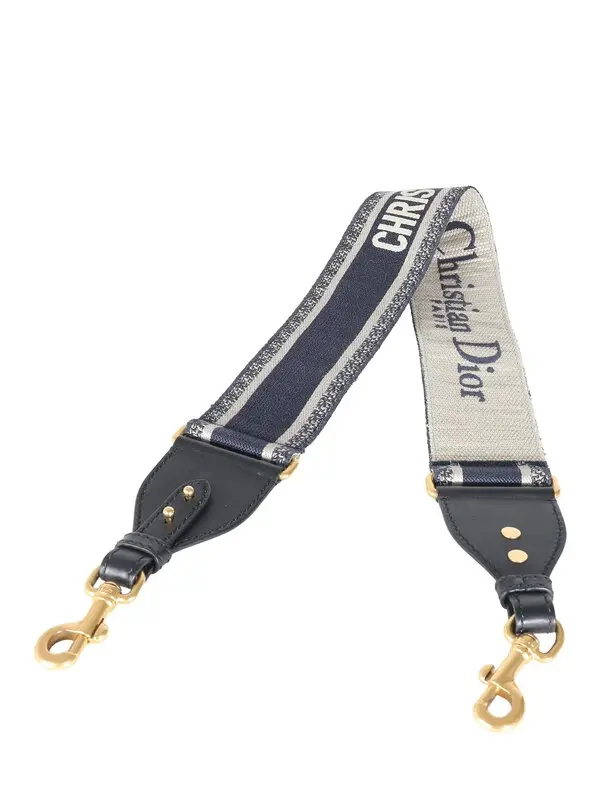 Dior Logo Embroidered Adjustable Shoulder Strap - Blue
