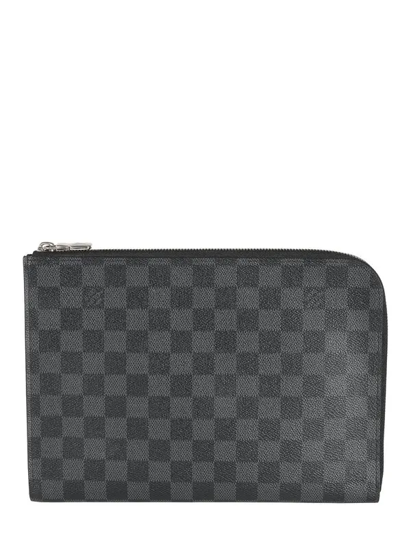LOUIS VUITTON Damier Graphite Canvas Pochette Jour Pm - Black