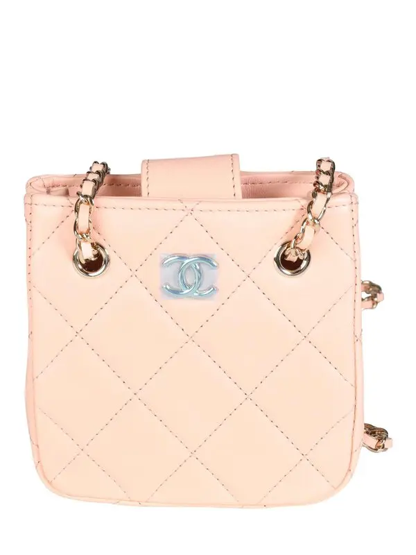 Chanel Quilted Lambskin Tiny Shopping Bag - Pink
