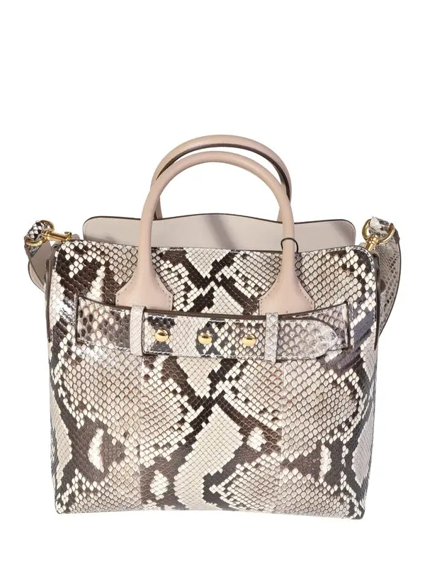Burberry Python And Leather Small Belt Bag - Beige