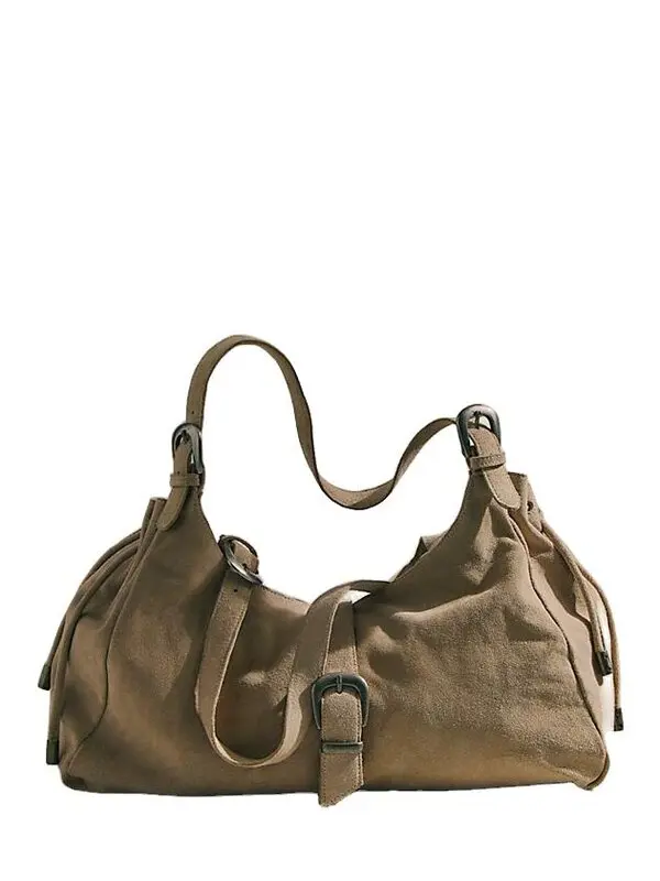 Free People Serena Cinched Shoulder Bag - Taupe