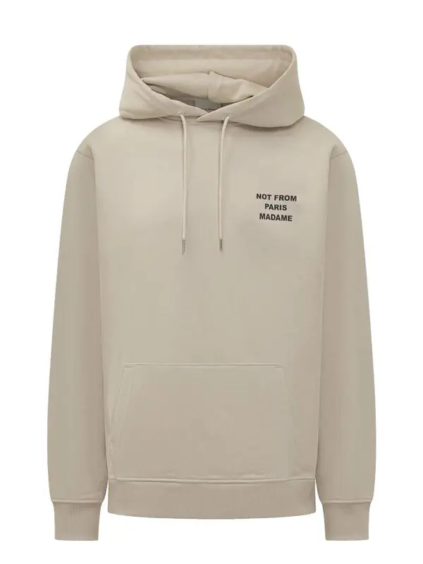 Drole De Monsieur Logo Embroidered Hoodie - Beige