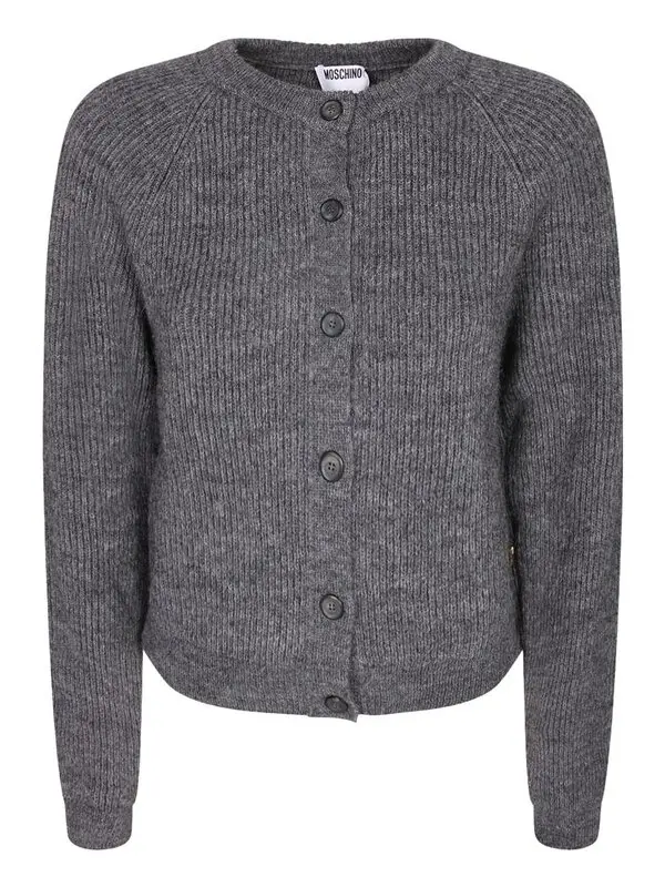 Moschino Long Sleeve Alpaca Cardigan - Grey
