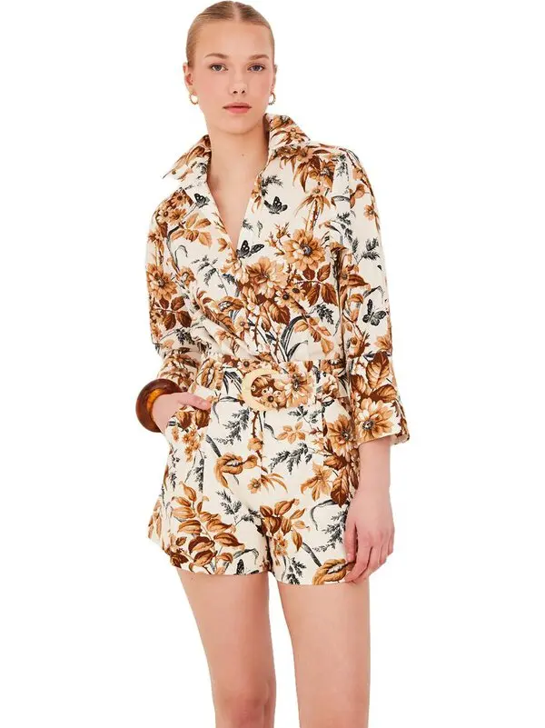 Cara Cara Henry Printed Top - Windsor Egret