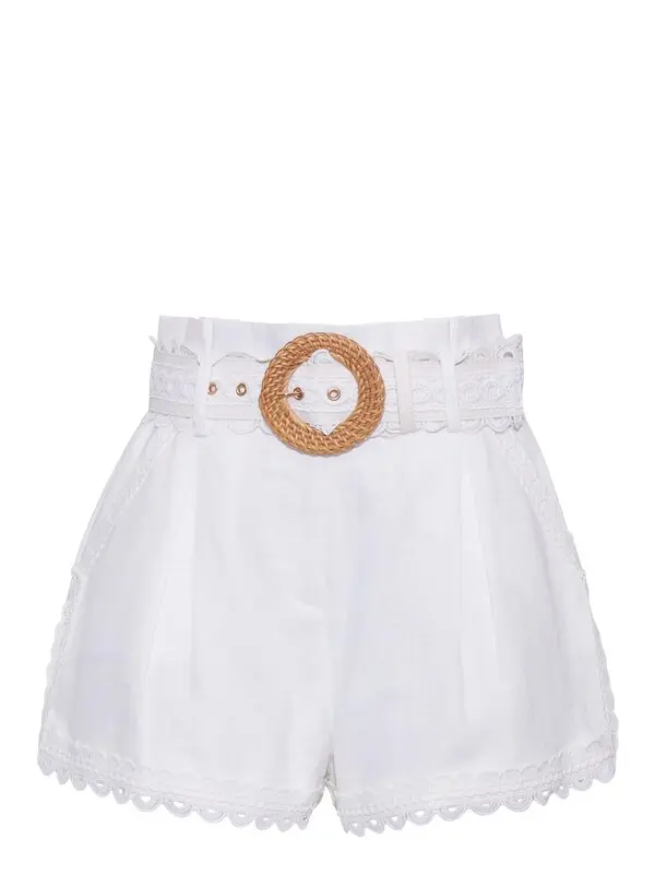 Cara Cara Pierce Short - Lace Inserts White