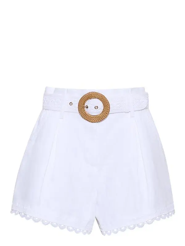 Cara Cara Pierce Short - Lace Inserts White