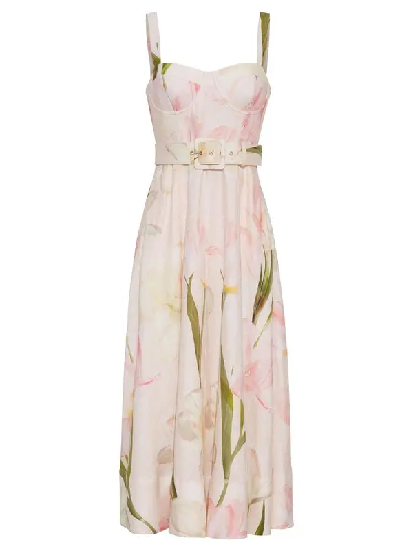 Cara Cara Calypso Fit-and-flare Midi Dress - Lillian Blush