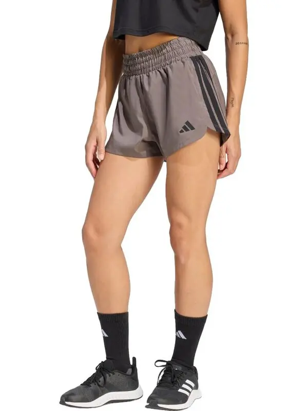 Adidas Pacer Workout Woven High Rise Shorts - Charcoal / Black