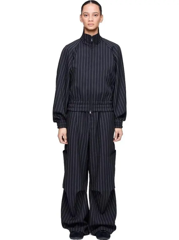 Adidas Pinstripe Ut Straight Leg Trousers - Black
