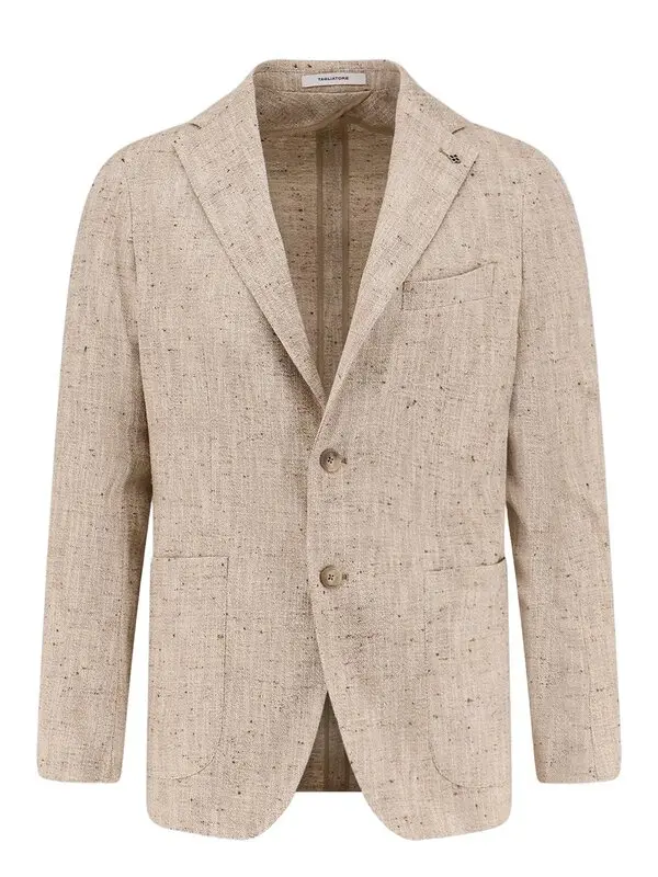 Tagliatore Cotton, Silk And Hemp Blazer - Beige