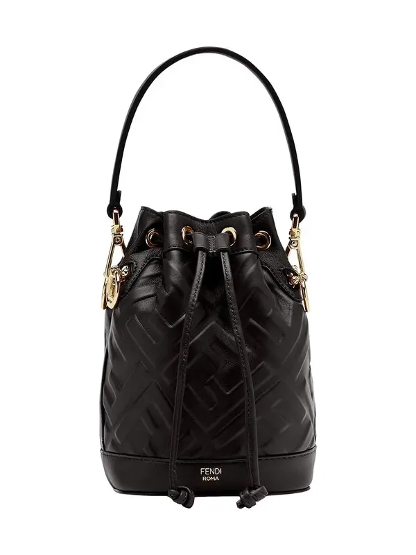 Fendi Mon Tresor Leather Bucket Bag - Black