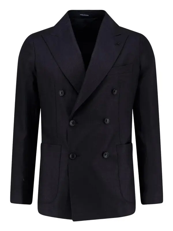 Tagliatore Virgin Wool, Silk And Linen Blazer - Blue