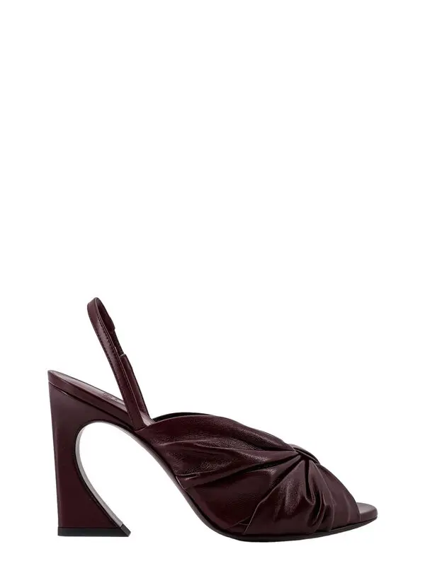 Fendi Arco Leather Slingback Heels - Purple