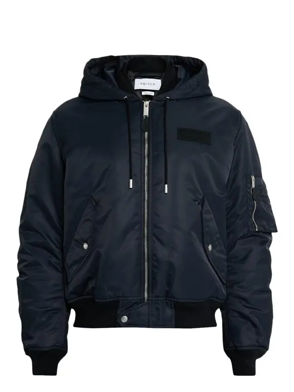 Alexander McQueen Hooded Nylon Twill Jacket - Black