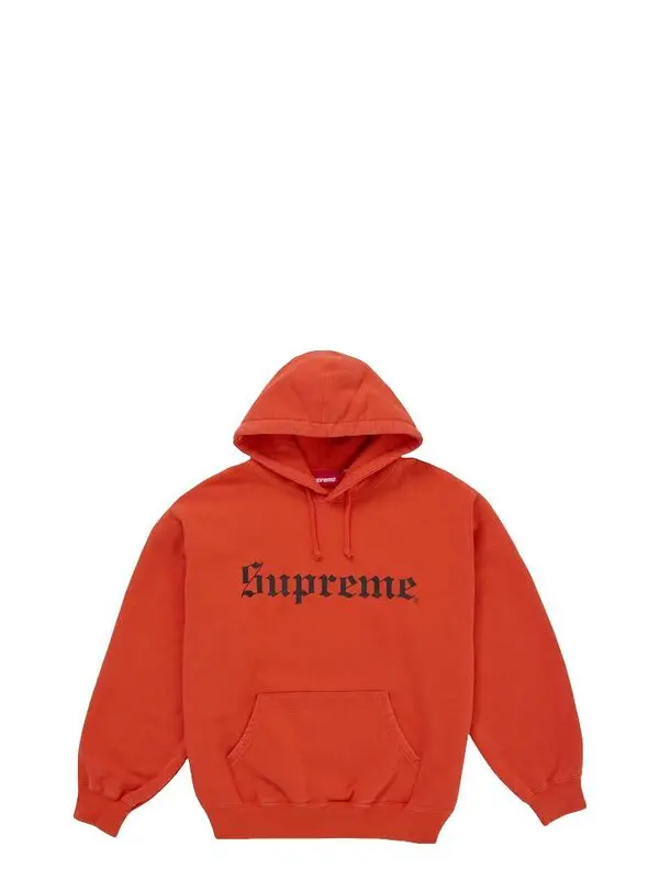 Supreme Washed Old English Hooded Sweatshirt - Orange