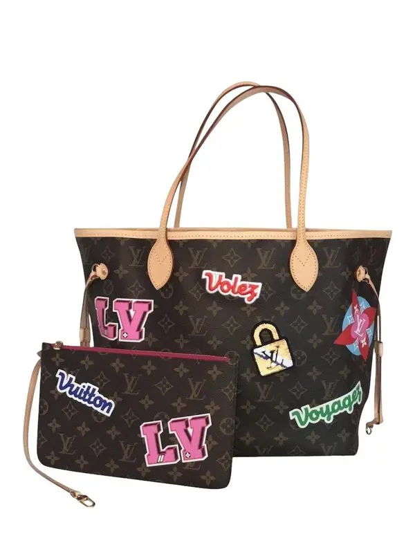 LOUIS VUITTON Neverfull Monogram Patches Mm - Fuchsia