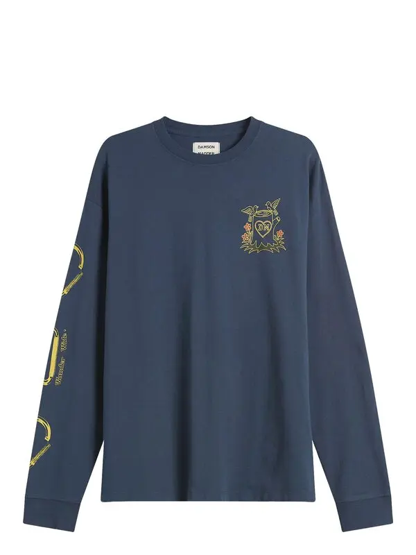 DAMSON MADDER Rambler Long Sleeve Top - Navy