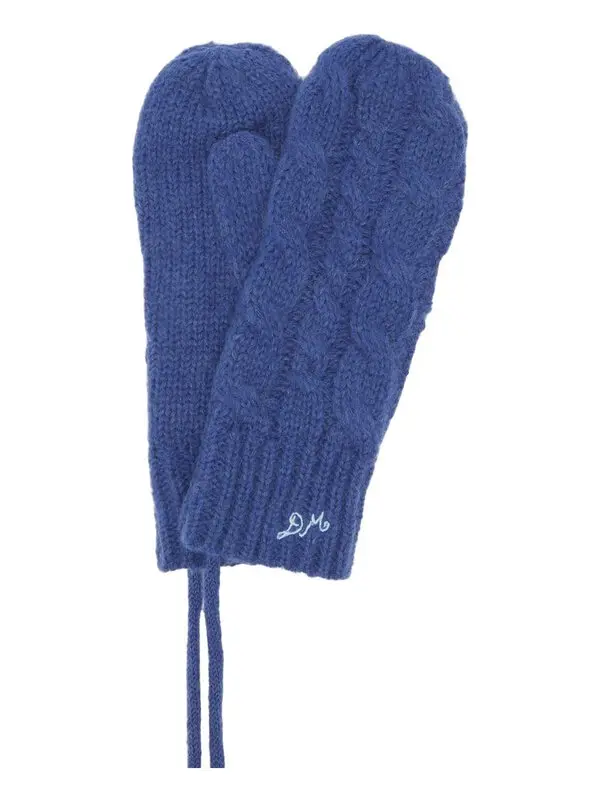 DAMSON MADDER Cable String Mittens - Blue