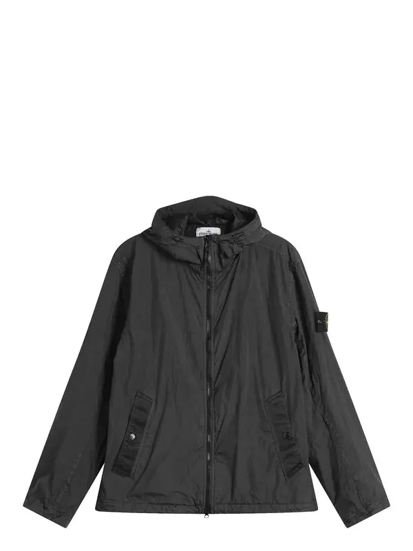 Stone Island Crinkle Reps Hooded Jacket - Black