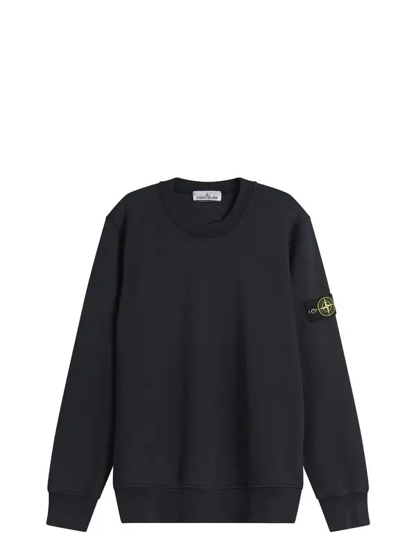 Stone Island Garment Dyed Crew Neck Sweatshirt - Navy Blue