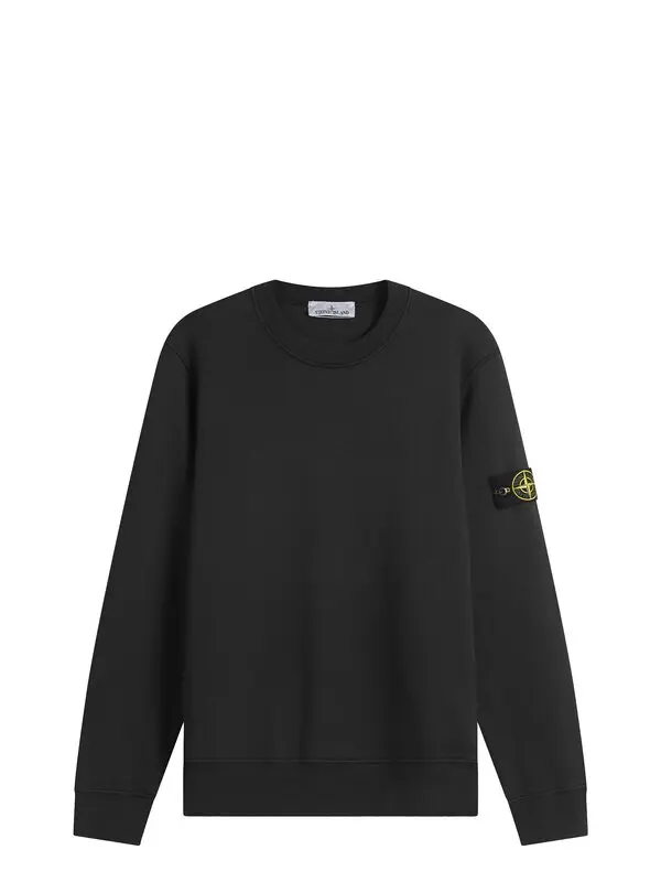Stone Island Garment Dyed Crew Neck Sweatshirt - Black