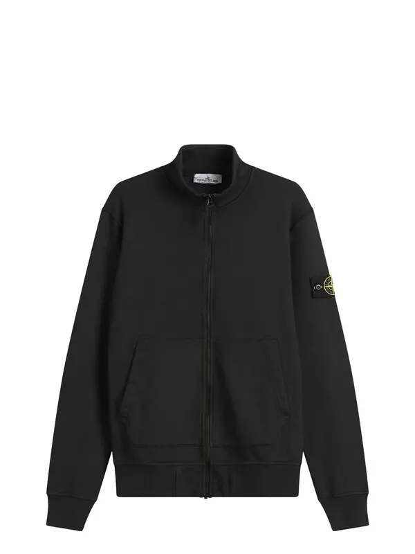 Stone Island Garment Dyed Full Zip Sweatshirt - Black