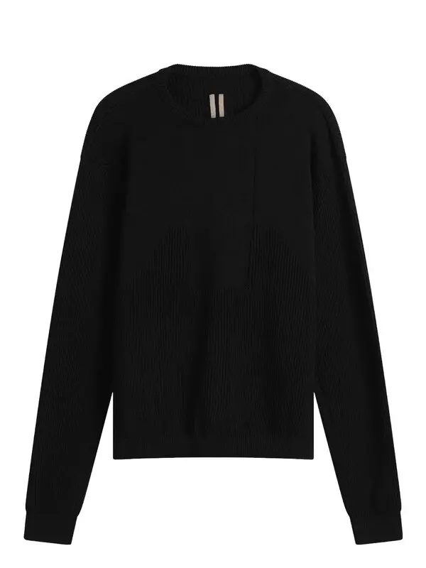 Rick Owens Round Neck Fisherman Knit Jumper - Black