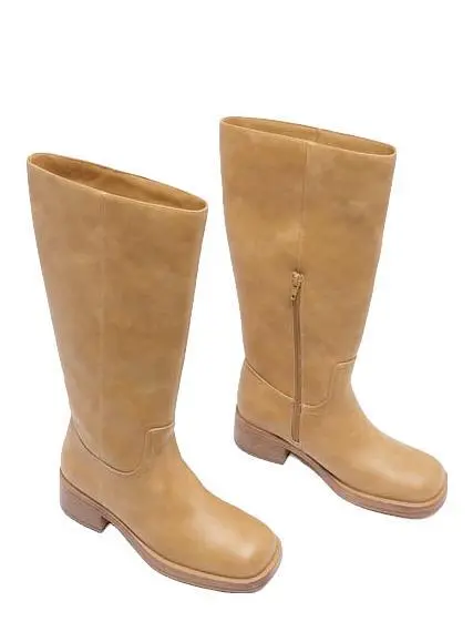 THERAPY AUSTRALIA Fever Square Toe Tall Boots - Natural Pu