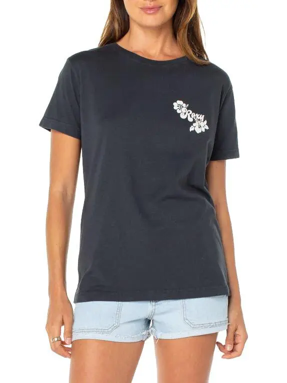 Roxy Hibiscus Graphic T-shirt - Phantom