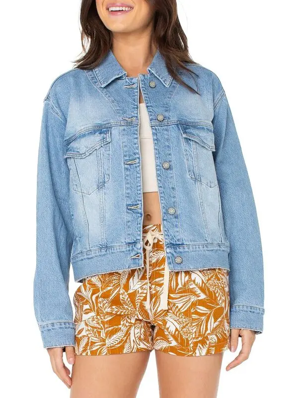 Roxy Embroidered Denim Trucker Jacket - Fin-tastic