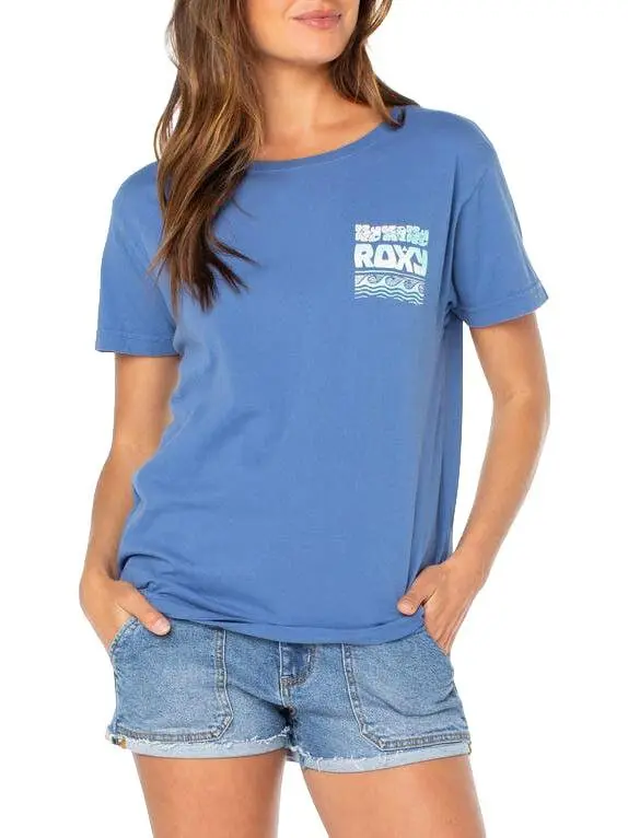 Roxy Graphic Print T-shirt - Blue Horzn